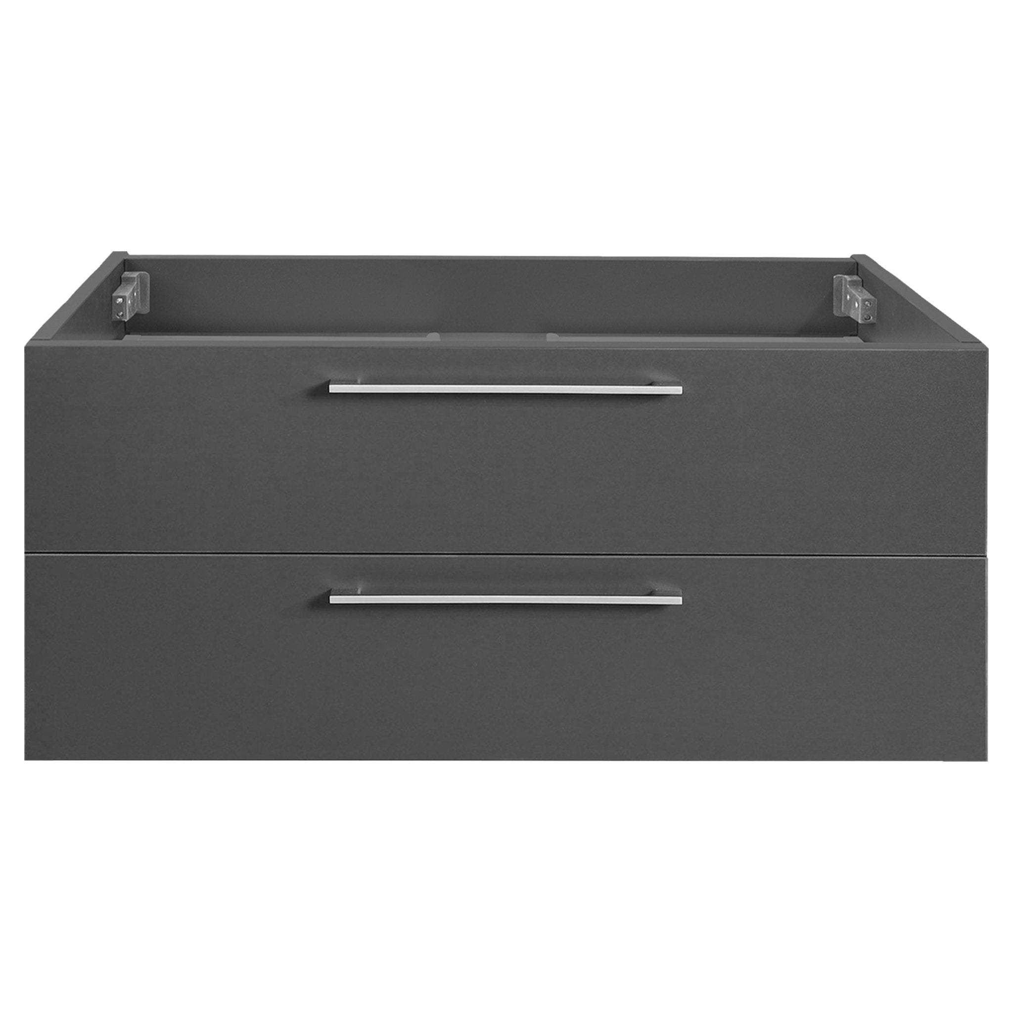 Shallow base cabinet with 2 drawers, FSC®, anthracite, 80 x 45 x 37.5